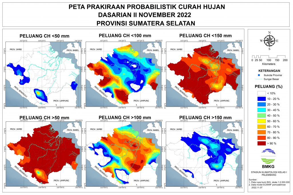Prakiraan Probabilistik Curah Hujan Dasarian II November 2022 (update 10 November 2022 ...